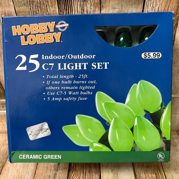 Hobby Lobby | Holiday | Hobby Lobby Bright Ceramic Green Light Set ...